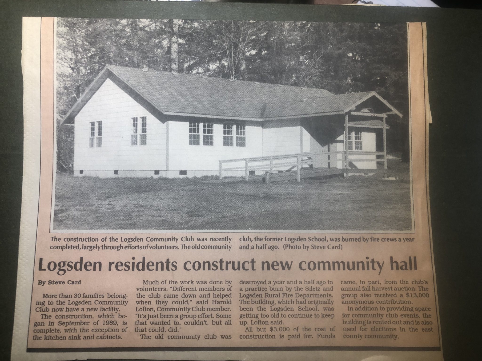 Our History - Logsden Community Club